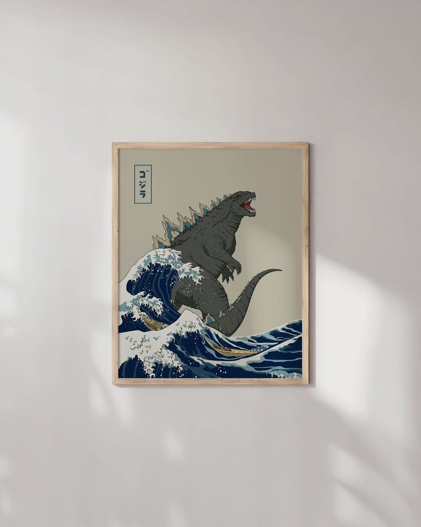 Godzilla x great wave – Haus and Hues