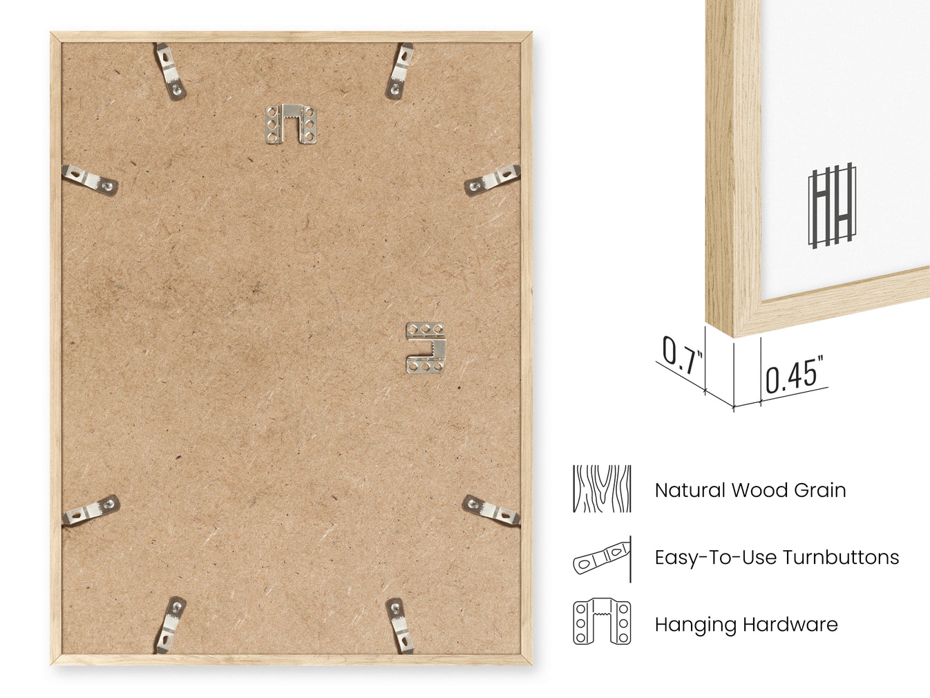 16x20 in, Set of 4, Beige Oak Frame – Haus and Hues